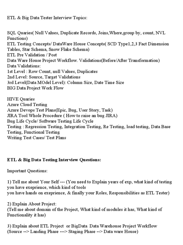 ETL - Interview Question&Answers-2 | PDF | Scrum (Software Development) | Databases