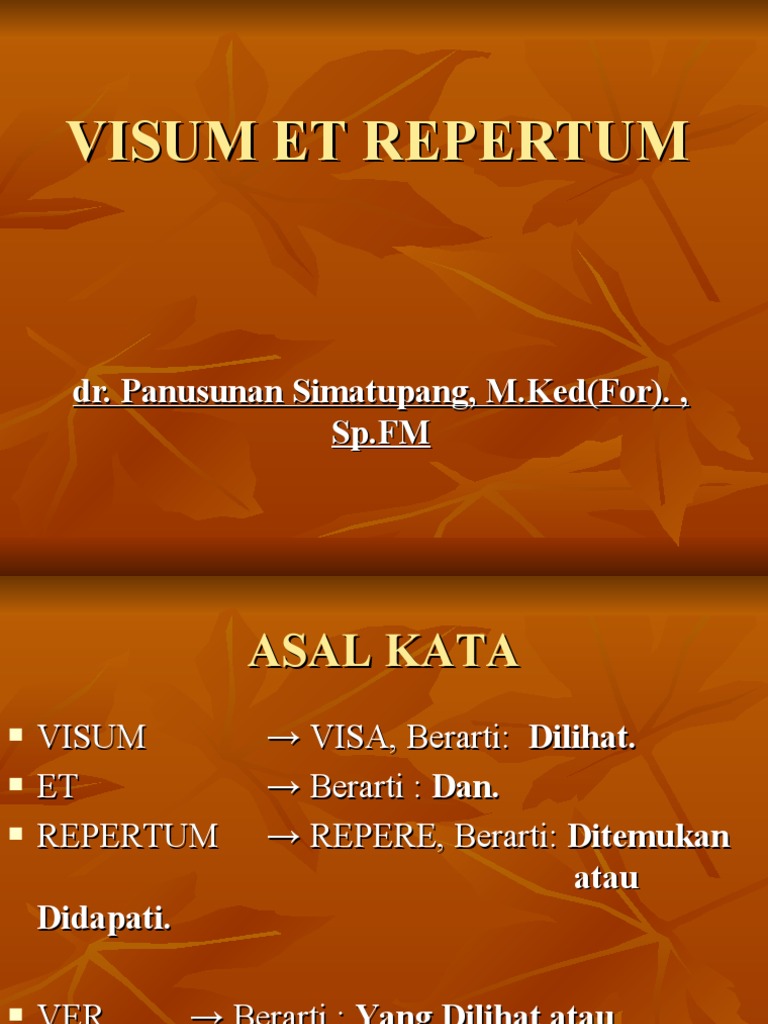 Visum Et Repertum | PDF