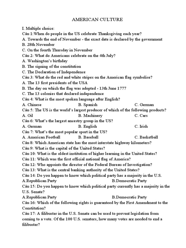 American Culture | PDF | United States Congress | American Government
