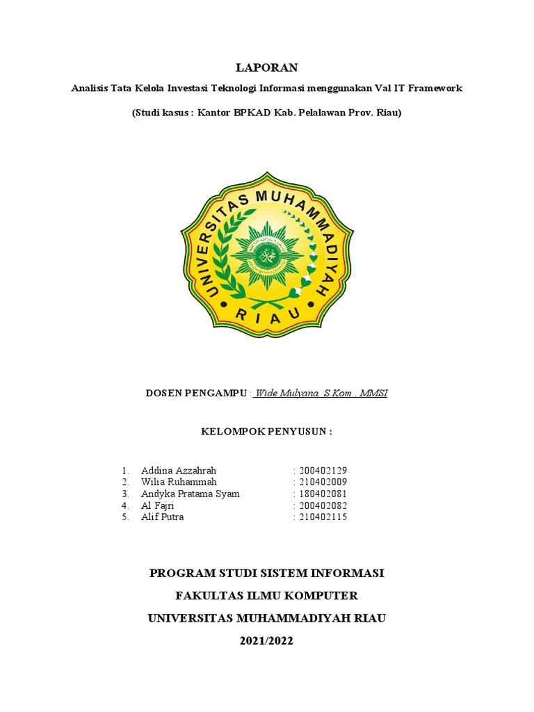 Laporan Analisis Tata Kelola Investasi Teknologi Informasi Menggunakan ...