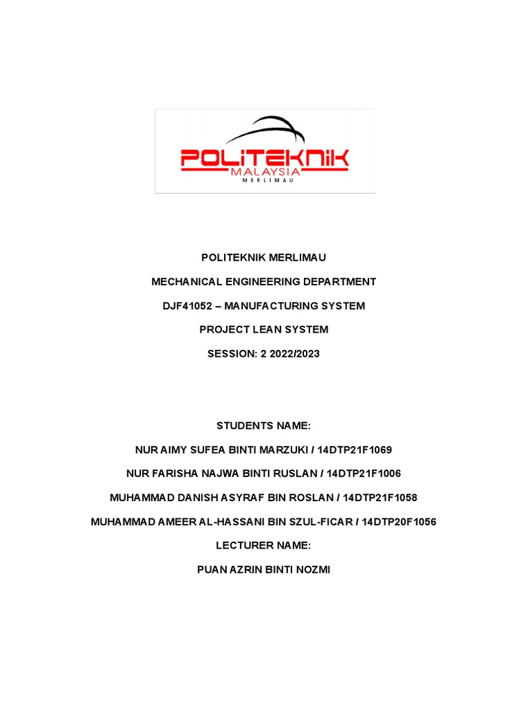 Project Manusystem | PDF | Lean Manufacturing | Business