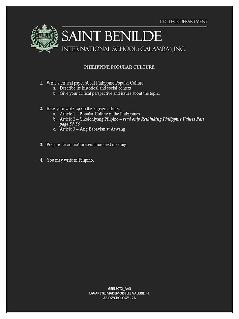 Framing Philippine Popular Culture | PDF