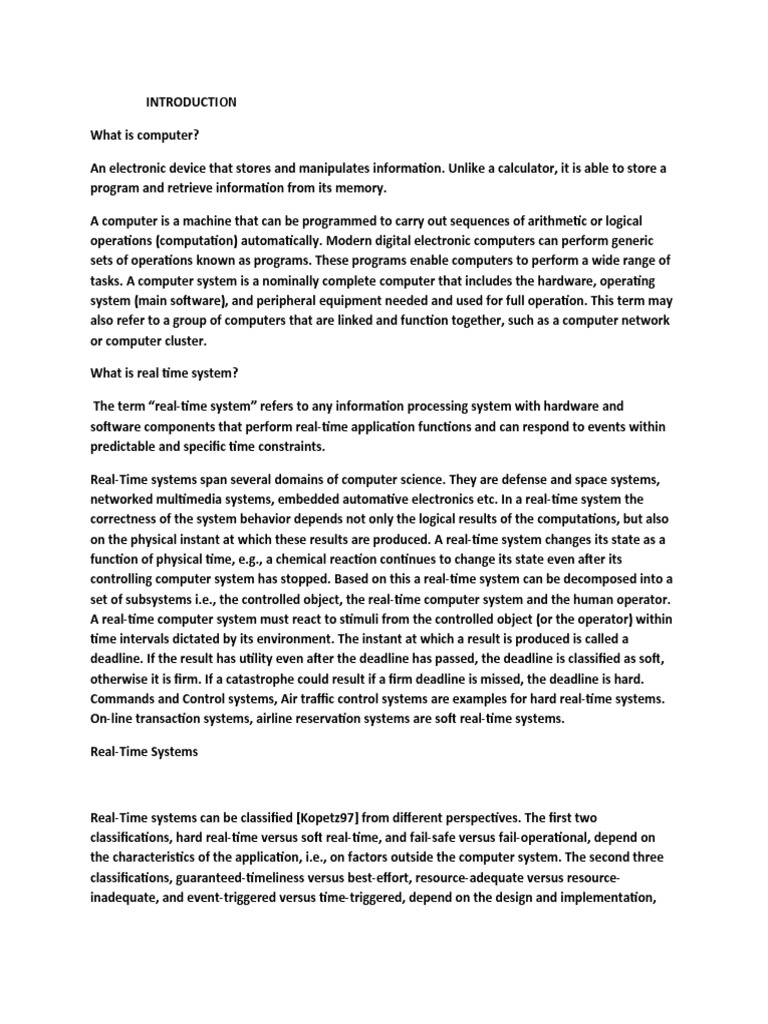 INTRODUCTION-WPS Office | PDF | Real Time Computing | Scheduling (Computing)