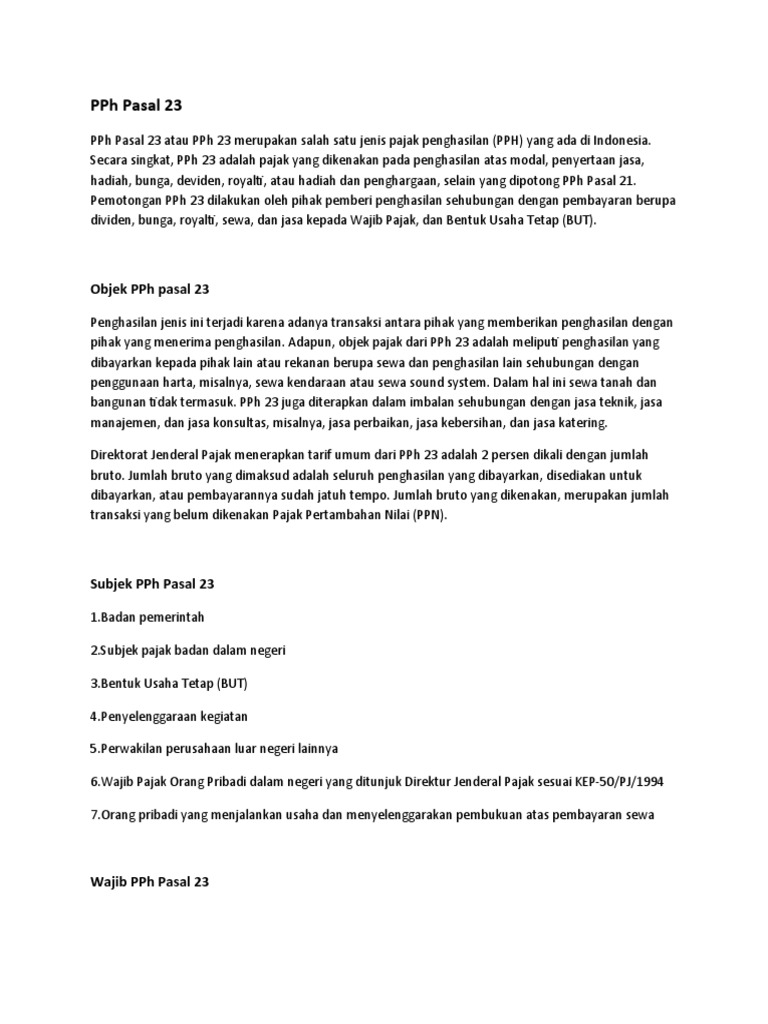PPH Pasal 23-WPS Office | PDF