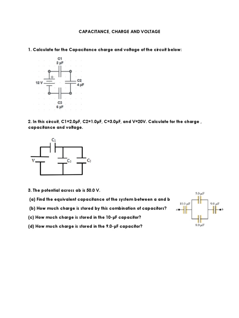 Capacitance, Charge and Voltage | PDF