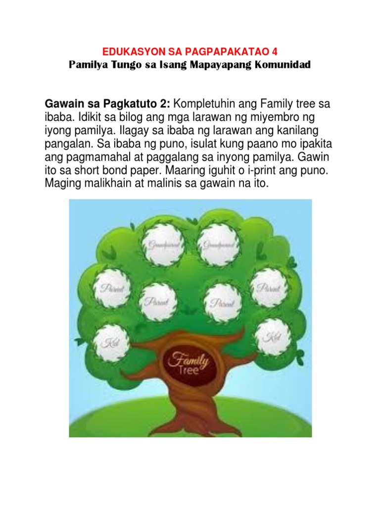 Family Tree Activity for Peaceful Community | PDF