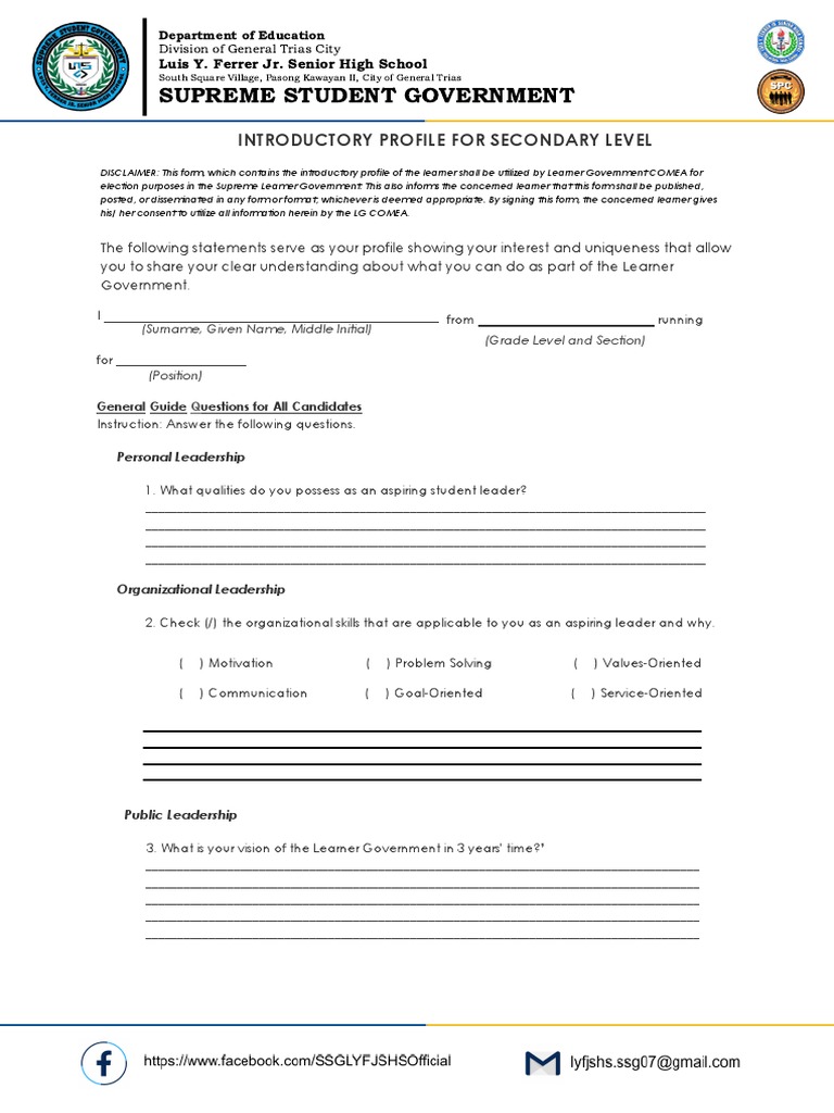 Proper Format - Introductory Profile | PDF | Behavior Modification | Learning