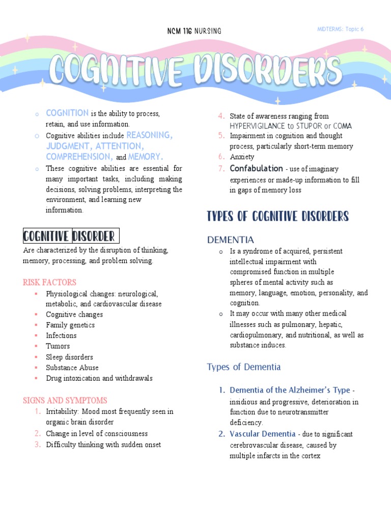 Understanding Cognitive Disorders and Dementia | PDF | Dementia ...