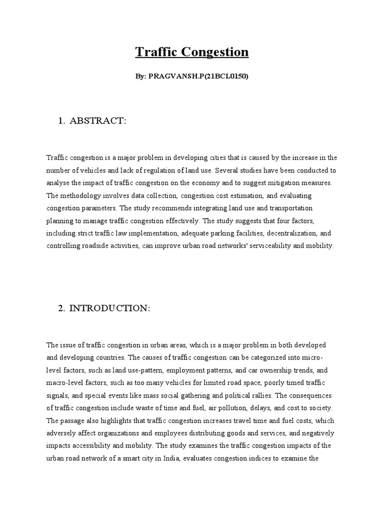 Traffic Congestion | PDF | Traffic | Traffic Congestion