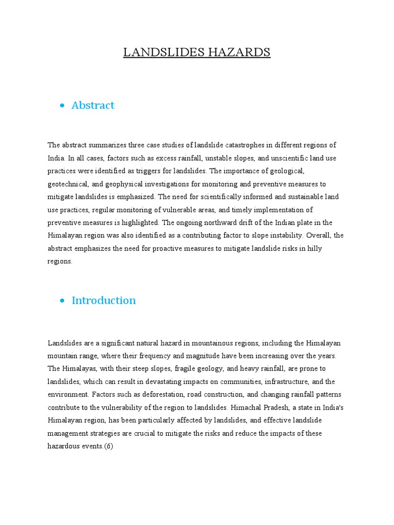 Landslides Hazards Final | PDF | Landslide | Geographic Information System Landslides Hazards Final | PDF | Landslide | Geographic Information System