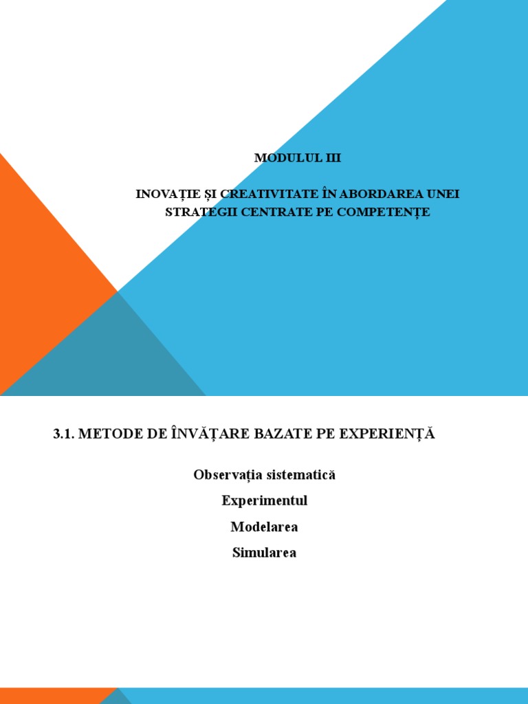 Observatia, Experimentul Proiectul | PDF