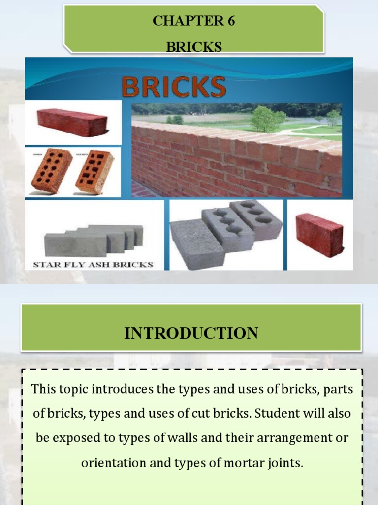 Chapter - 6 - Bricks | PDF | Brick | Concrete