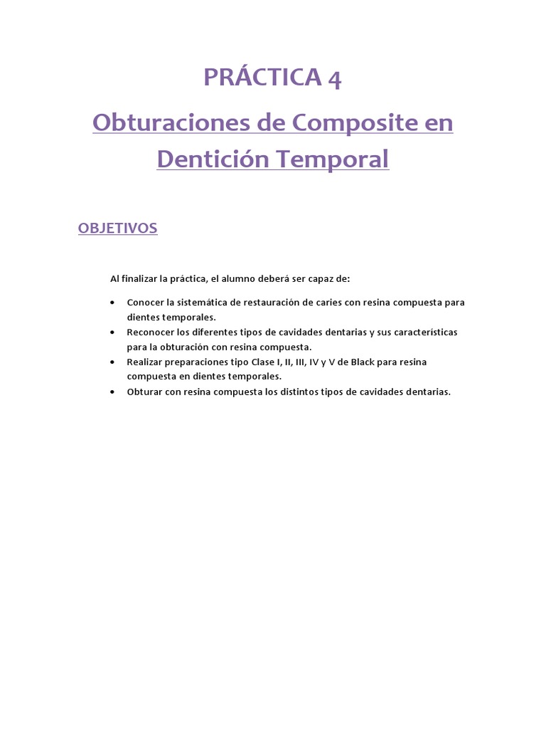 4 - Obturaciones de Composite en Denticion Temporal | PDF | Ramas de Odontología