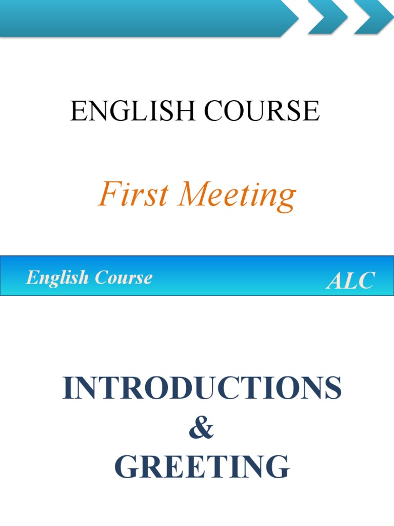 ENGLISH COURSE S1 Introduction and Greeting | PDF