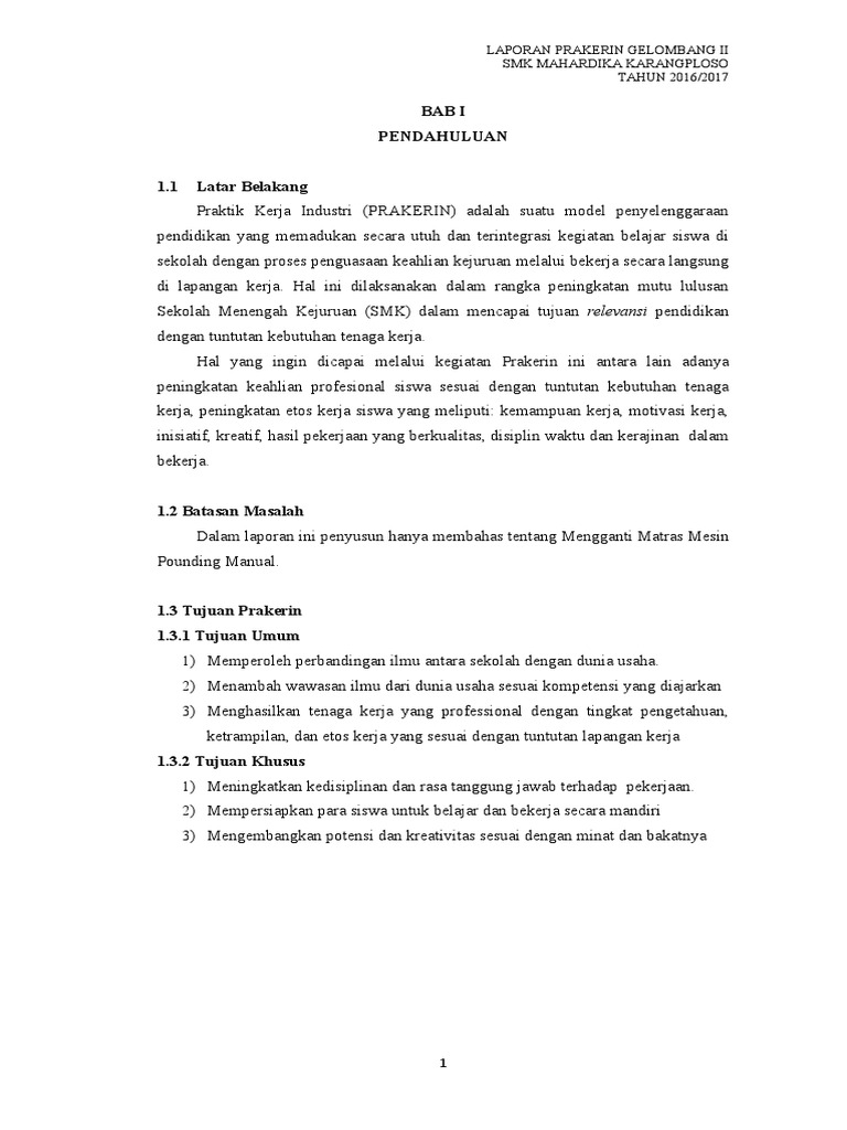 Laporan Prakerin di PT Arthawena | PDF