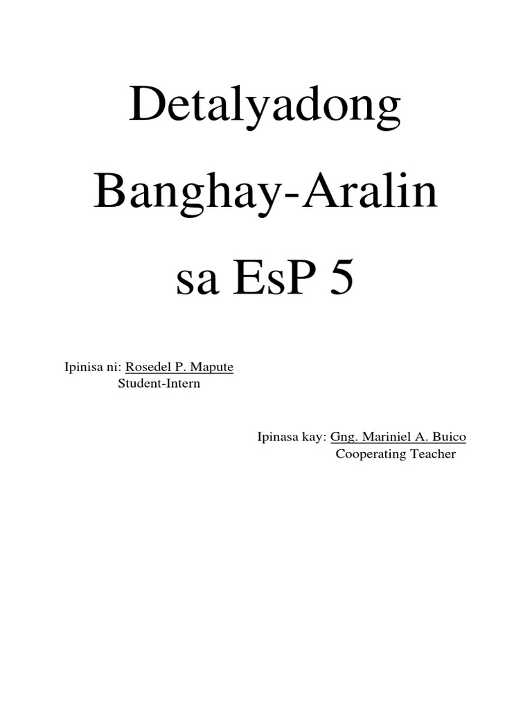 EsP-Detalyadong-Banghay-Aralin-Grade 5 | PDF