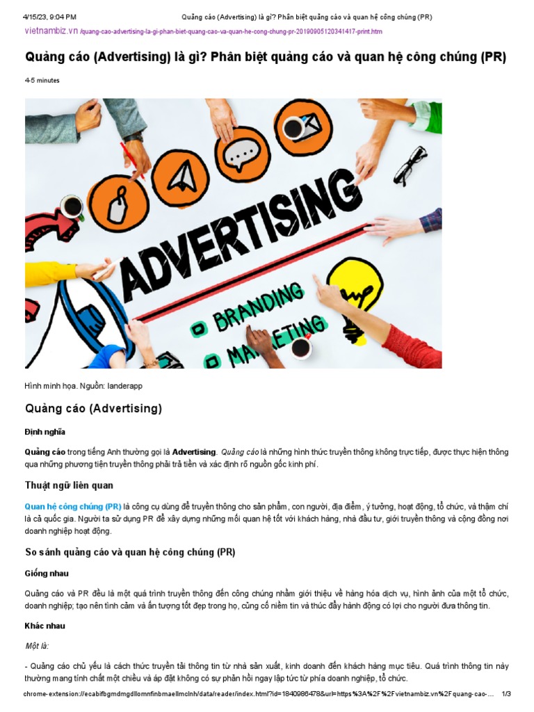 1.3 PR Vs Advertising | PDF
