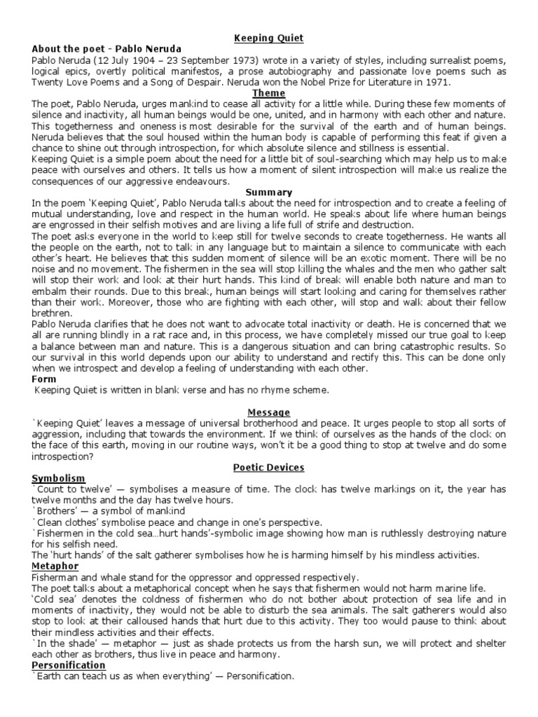 Keeping Quiet | PDF | Silence | Human