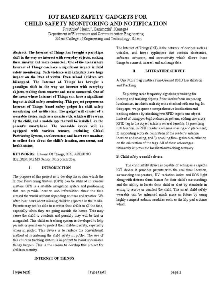 Ieee Paper | PDF | Internet Of Things | Wearable Technology