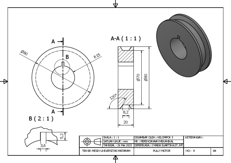 Desain Pully Motor Teknik Mesin UNRAM | PDF