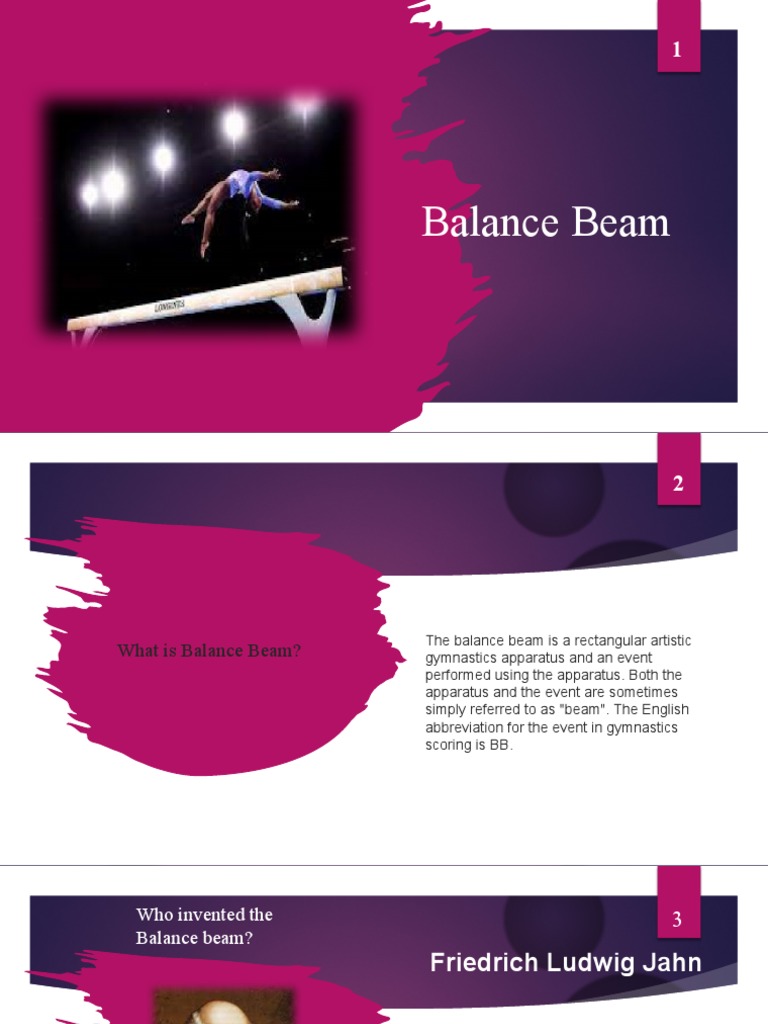 History and Facts of Balance Beam | PDF | Gymnastics | Physical Exercise
