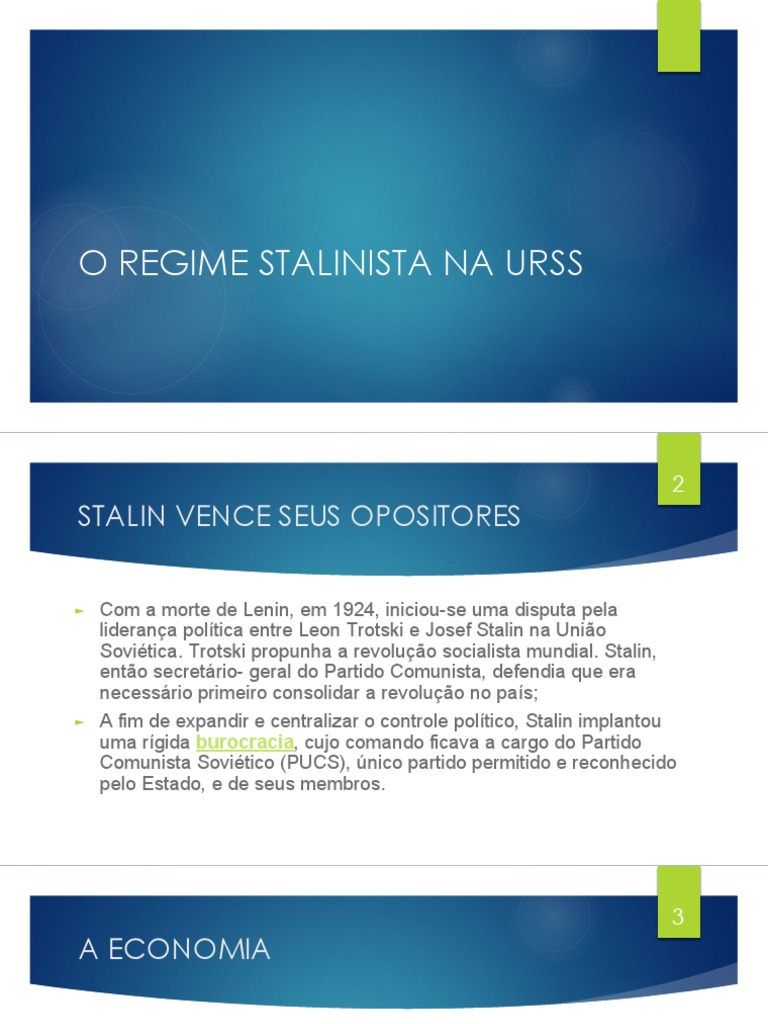O Regime Stalinista na URSS | PDF | União Soviética | Política mundial