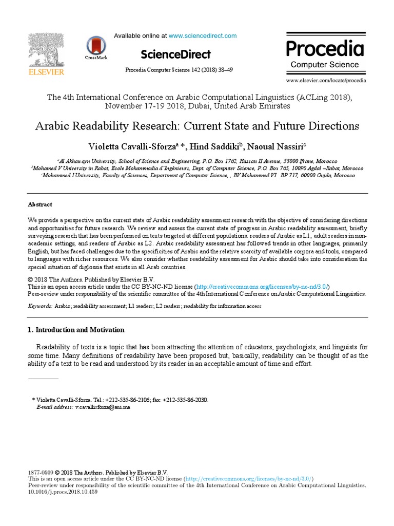 Arabic Readability Research | PDF