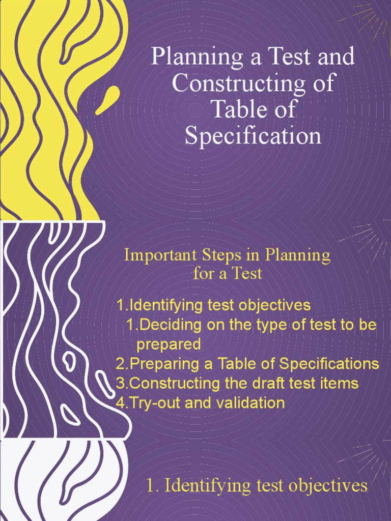 Planning A Test and Constructingof Table of Specification TOS | PDF
