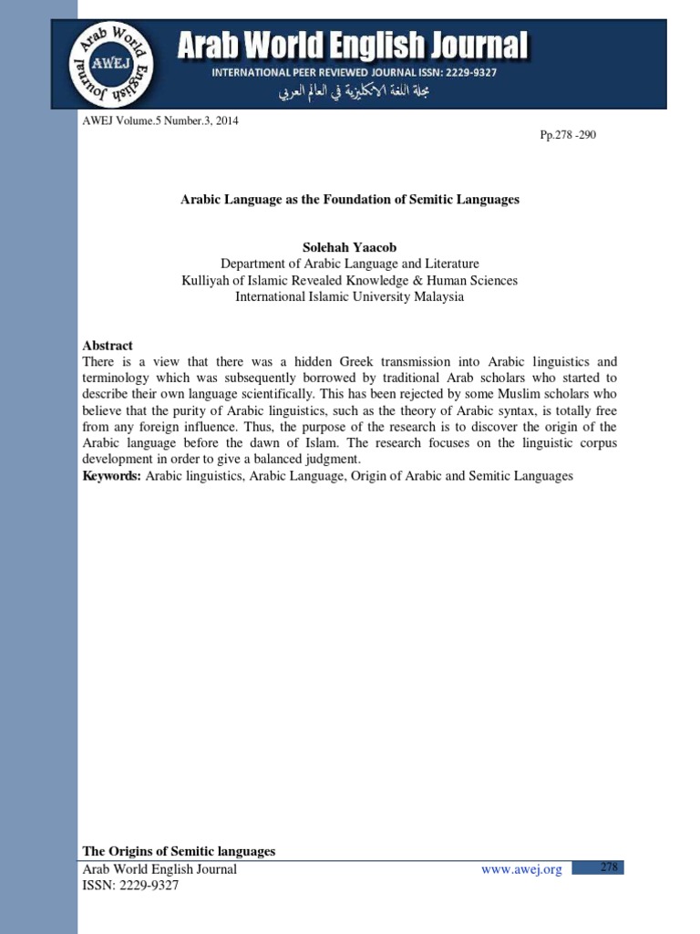 Arabic Language As The Foundation of Sem | PDF