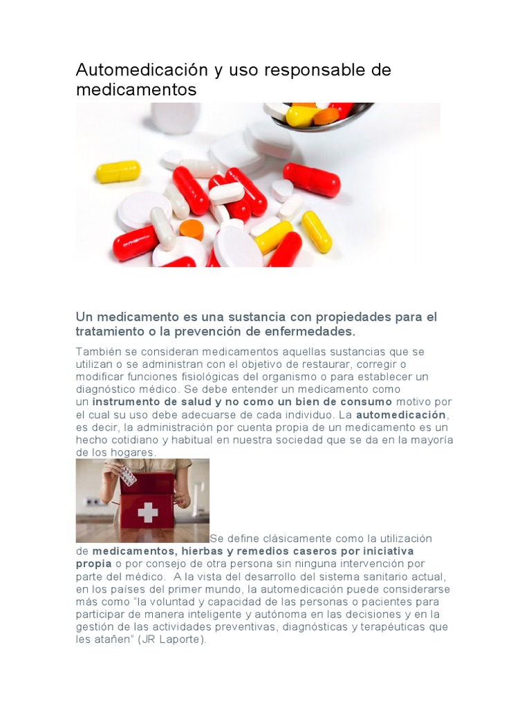 Automedicación y Uso Responsable de Medicamentos | PDF