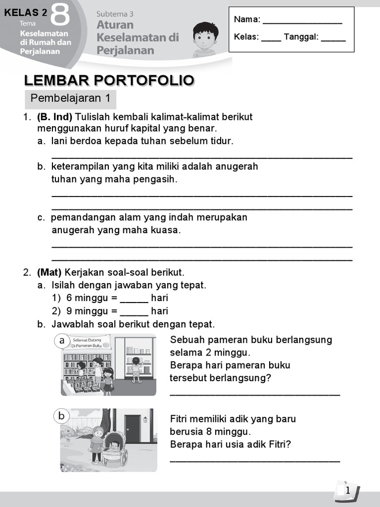 LEMBAR PORTOFOLIO BUPENA 2D Tema 8 Sub 3 | PDF