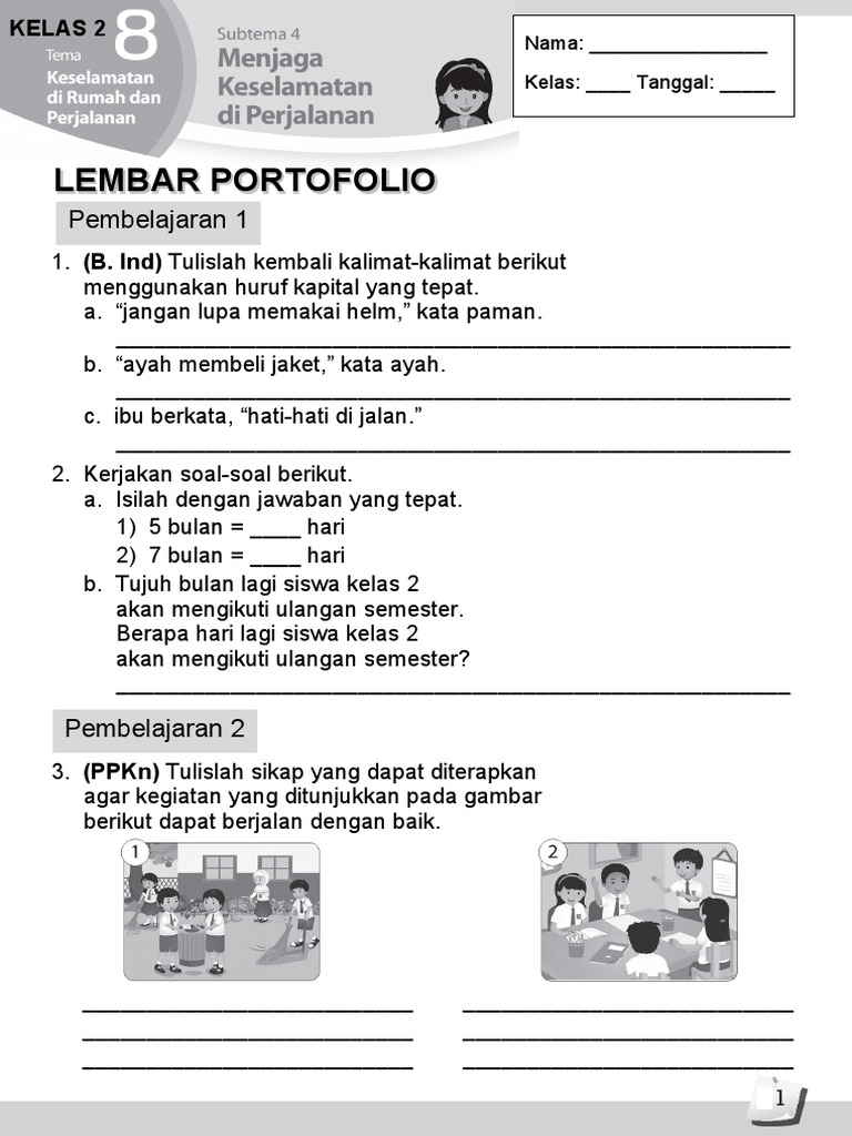 LEMBAR PORTOFOLIO BUPENA 2D Tema 8 Sub 4 | PDF