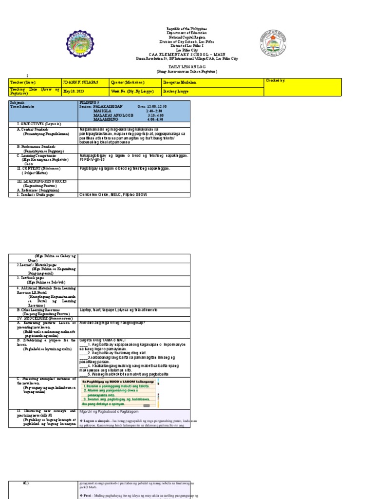 Filipino q4 Week5 Day2 | PDF