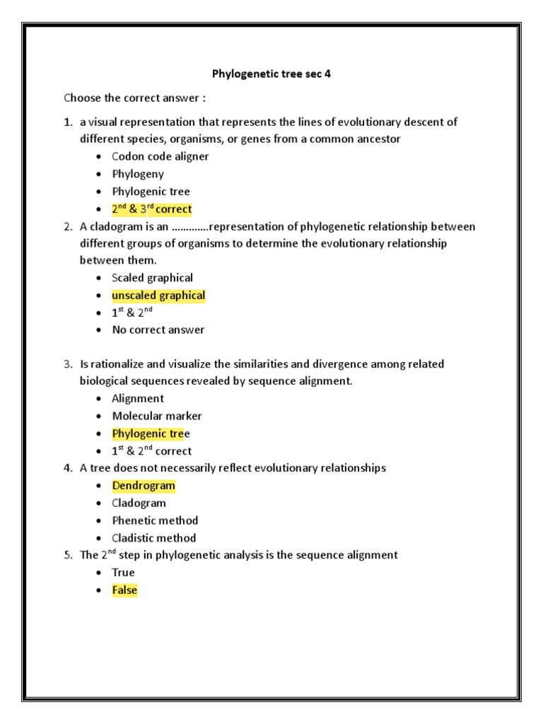 Phylogenetic Tree Sec 4 | PDF | Phylogenetic Tree | Applied Mathematics