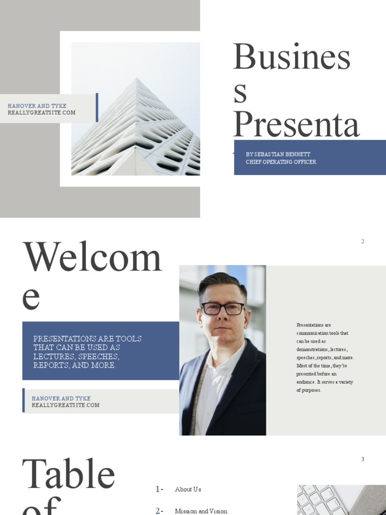 Beige and Blue Minimalist Corporate Business Presentation | PDF | Communication | Human ...