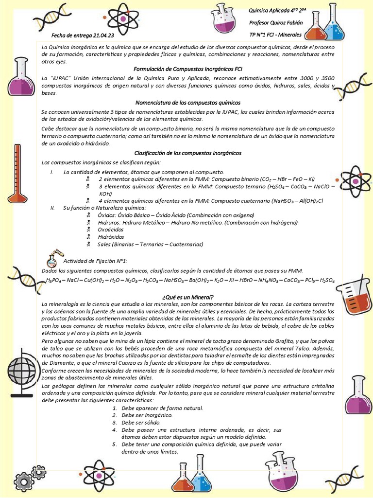TP N°1 Química Aplicada - Introducción FCI y Minerales | PDF ... TP N°1 Química Aplicada - Introducción FCI y Minerales | PDF ...
