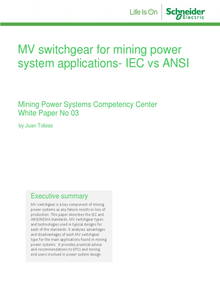MV Switchgear Standards for Mining Systems | PDF | Insulator ...