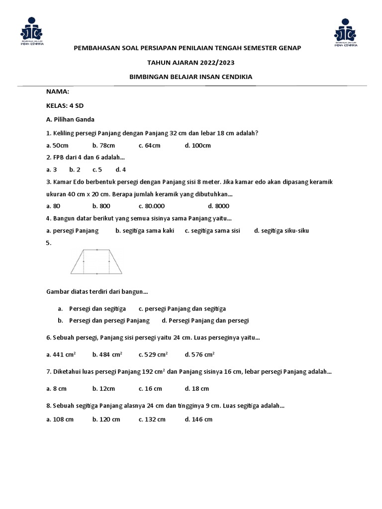 Pembahasan Soal Pts Kelas 4 | PDF