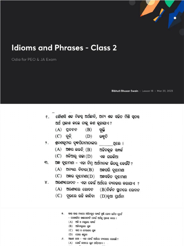 Idioms and Phrases Class 2 No Anno | PDF
