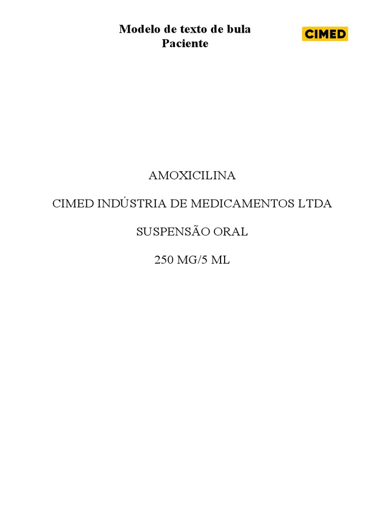 Amoxicilina Suspensao Cimed | PDF