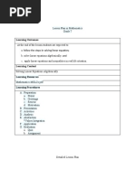 A DETAILED LESSON PLAN IN Algebraic Expression | PDF | Variable ...