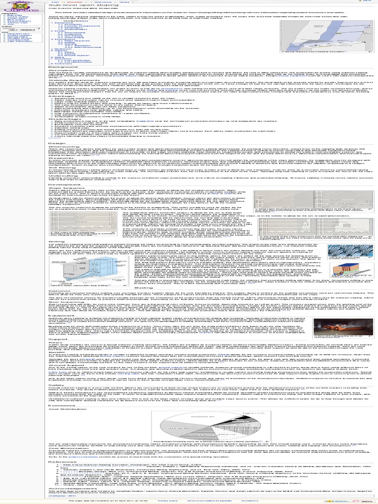 Sub-Level Open Stoping - QueensMineDesignWiki | PDF
