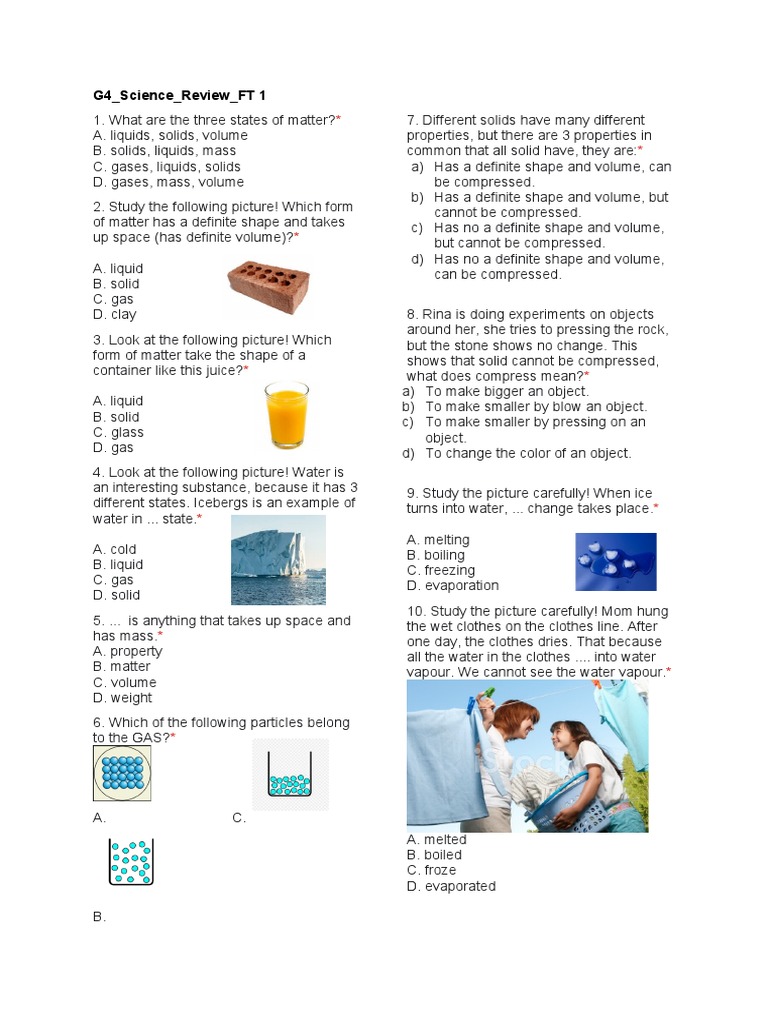 G4 Science Review FT | PDF | Recycling | Water Vapor