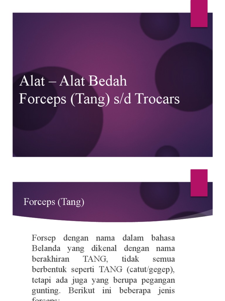 Alat Bedah: Jenis dan Fungsi Forceps | PDF