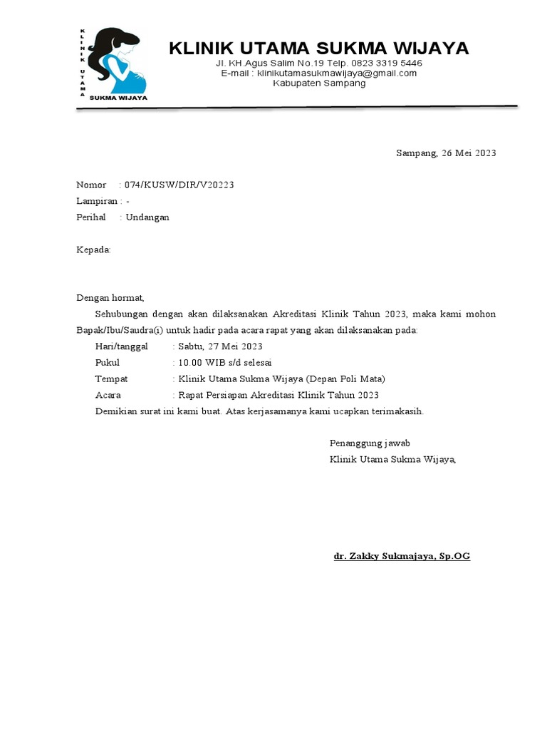 Template Undangan Rapat | PDF