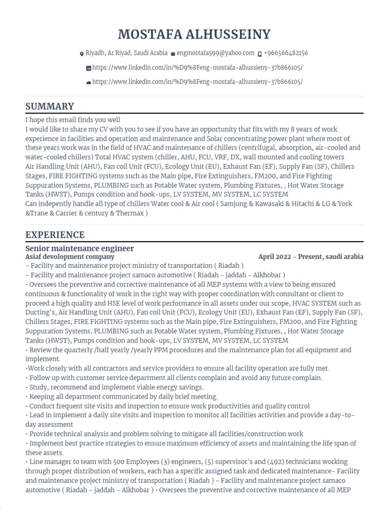 CV Mostafa | PDF | Mechanical Engineering