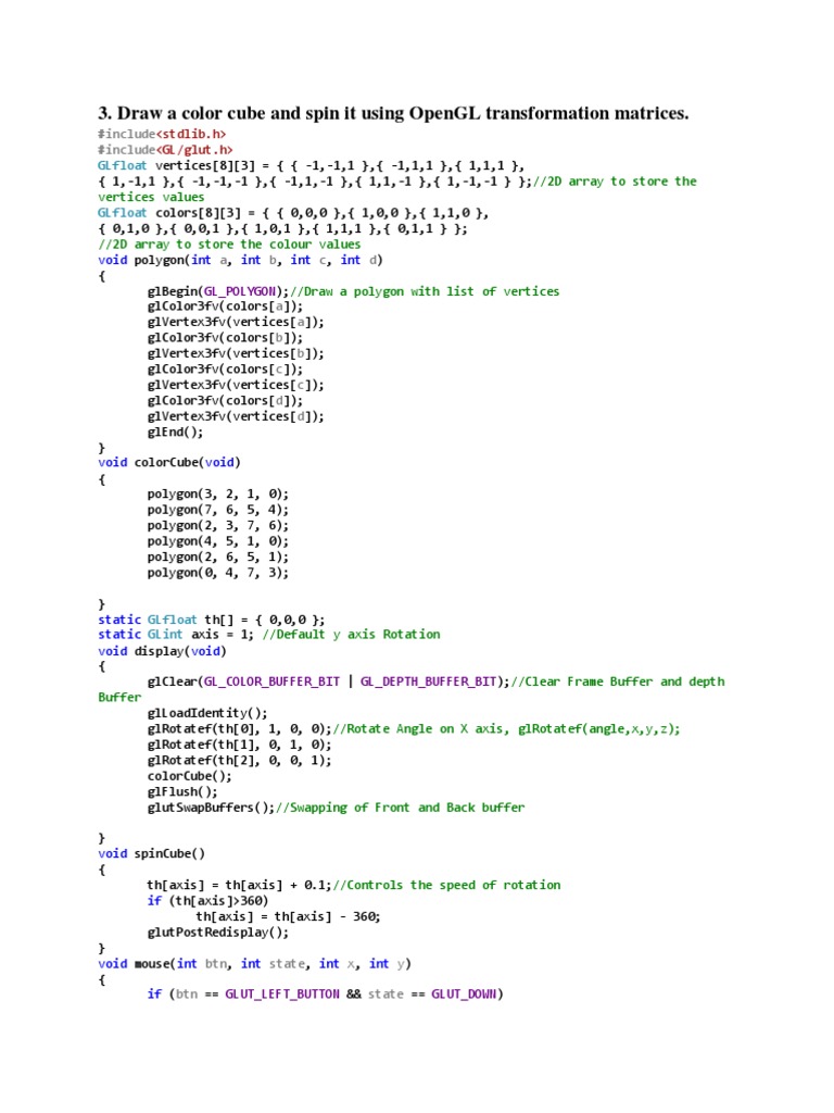 Cube Rotation Pdf Vertex Geometry Matrix Mathematics