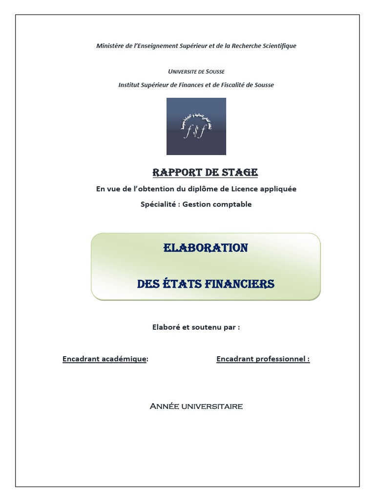 Rapport de stage en comptabilité | PDF | Comptabilité | Taxe sur la ...
