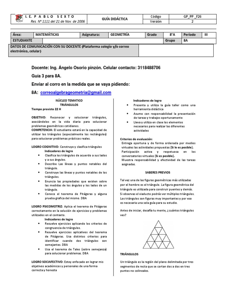 Geometria 3pr | PDF | Triángulo | Geometría Elemental