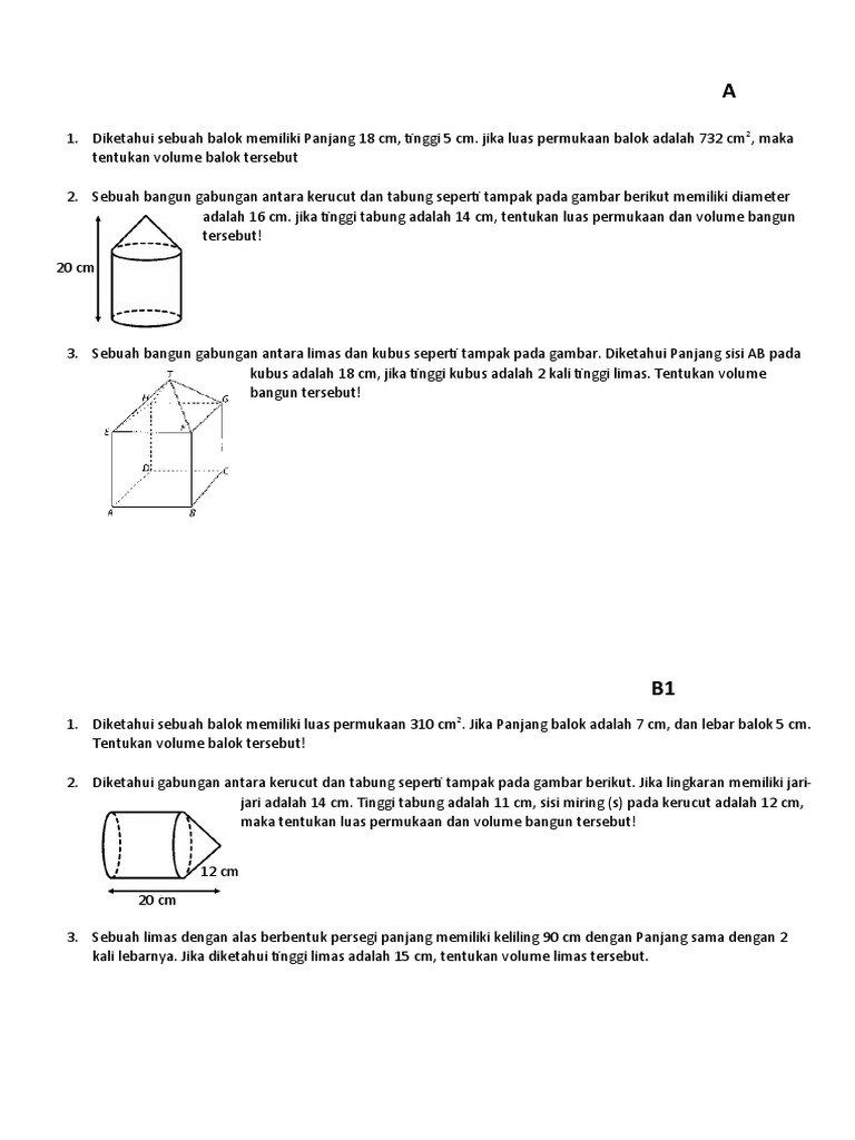 Soal ALM Bangun Ruang | PDF | Griya & Taman